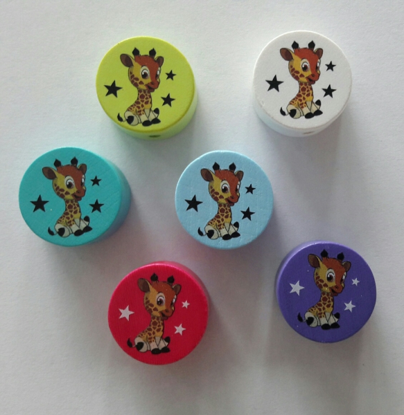 Holzclip Motivclip Schnullerclip Giraffe - Nuni-Shop & more
